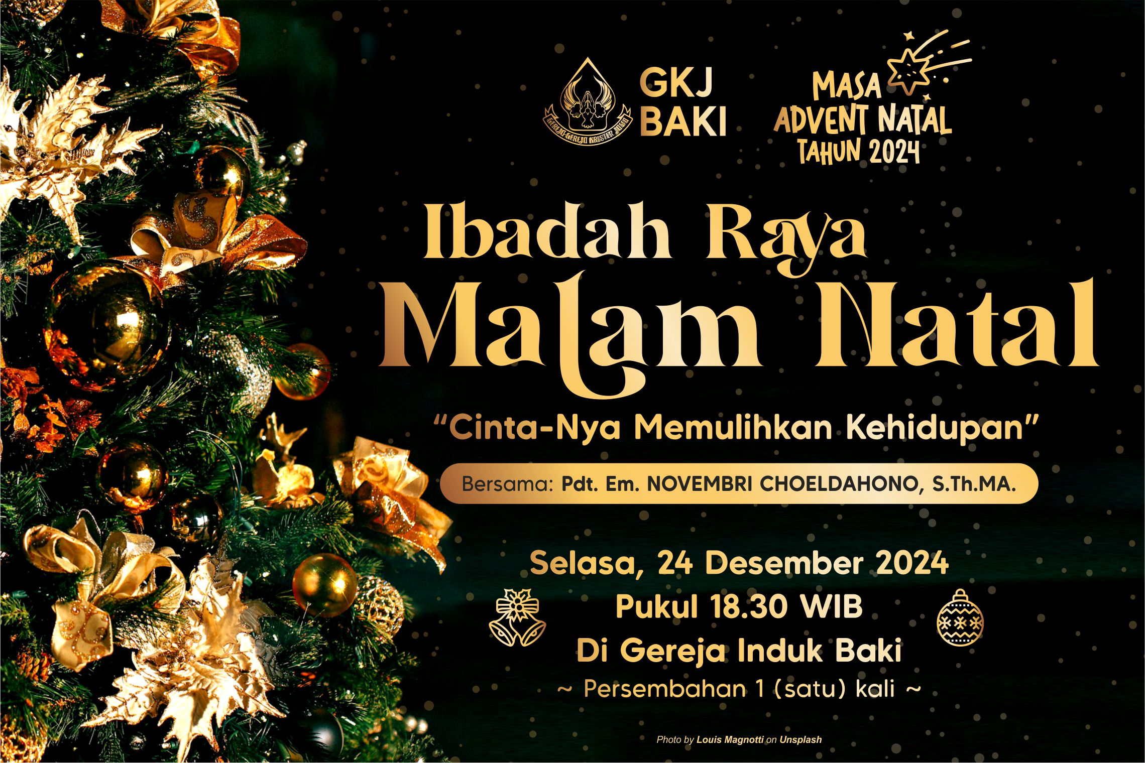Ibadah raya Malam Natal GKJ Baki Tahun 2024